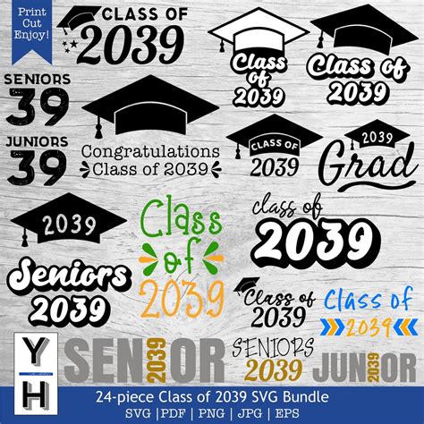 Class Of 2039 Svg Bundle Senior 2039 Svg Seniors 2039 Png Senior Jersey Graduation 2039