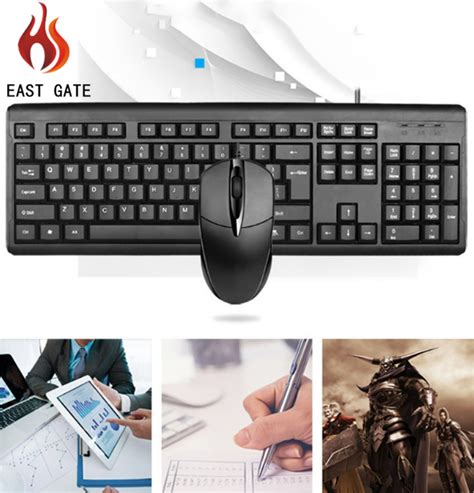 East Gate T15 Wired Usb Keyboard And Mouse Set Laptop Desktop Pc Laptop Home Office Business 104