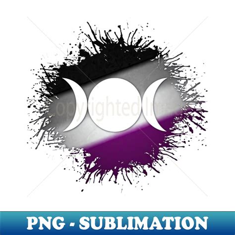 Paint Splatter Asexual Pride Flag Triple Goddess Moon Symbol Inspire Uplift