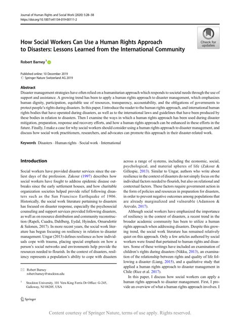 How Social Workers Can Use A Human Rights Approach To Disasters