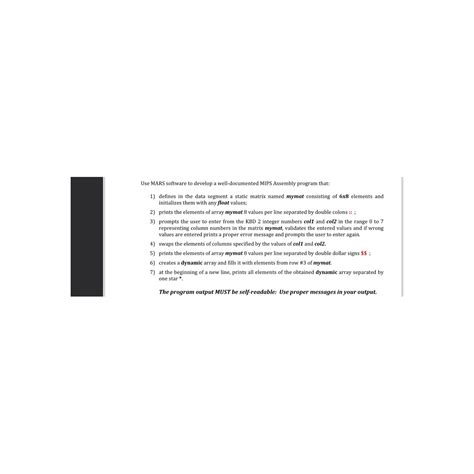 Solved Use Mars Software To Develop A Well Documented Mips