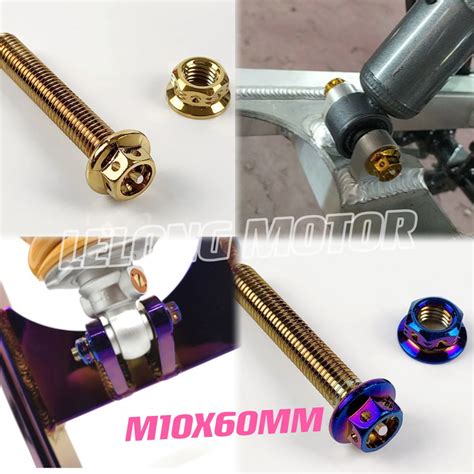 M10x60mm Monoshock Screw Alloy Absorber Screw Skru Titanium Blue Gold
