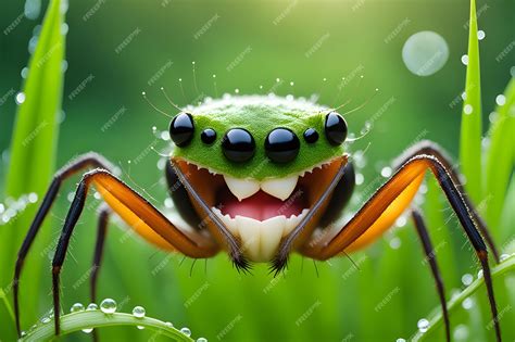 Premium Photo Artificial Intelligence Generated Image Of Cartoon Jumping Spider Smiling Like