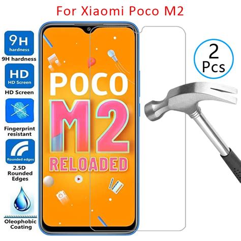 Case For Xiaomi Poco M2 Reloaded Cover Screen Protector Tempered Glass