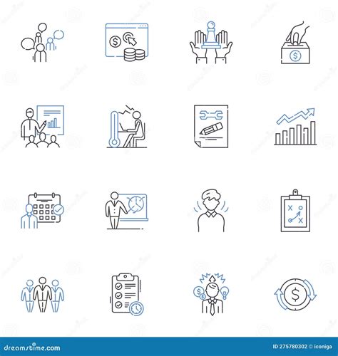 Saving Strategy Line Icons Collection Budgeting Investment Frugality Planning Conserving