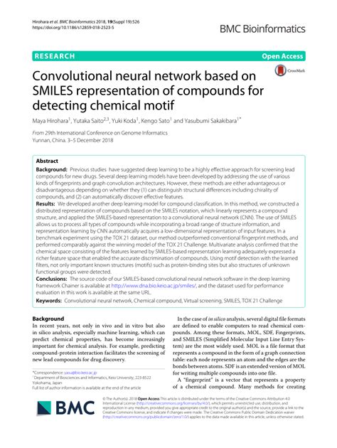 pdf convolutional neural network based on smiles representation of compounds for detecting