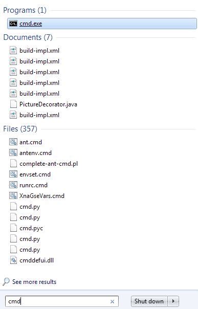 CMD Search In Windows 7 Content Page Lesson Start Screen