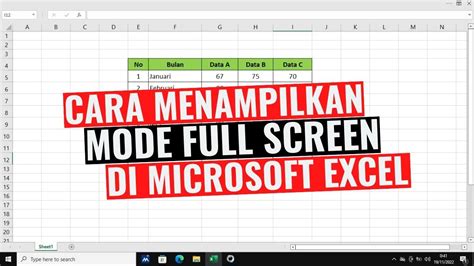 Cara Menampilkan Mode Full Screen Di Microsoft Excel Youtube