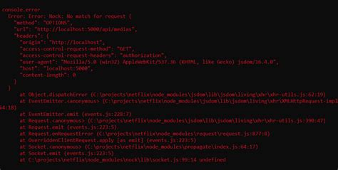 Reactjs Request Headers Causing Nock No Match For Request Stack