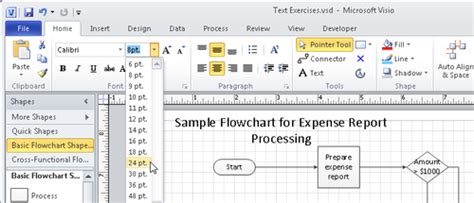 Microsoft Visio Adding Text To Shapes Creating And Formatting Text Boxes Windows