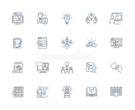 Customer Retention Line Icons Collection Loyalty Satisfaction Engagement Feedback