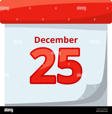 Christmas Day On Calendar Holiday Time December 25th Date Stock