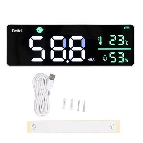 Decibel Meter Wall Hanging Sound Level Meter Noise Decibel Meter 3 In 1 Noise Temperature