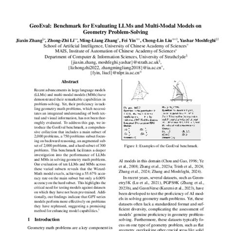 Geoeval Benchmark For Evaluating Llms And Multi Modal Models On Geometry Problem Solving Acl