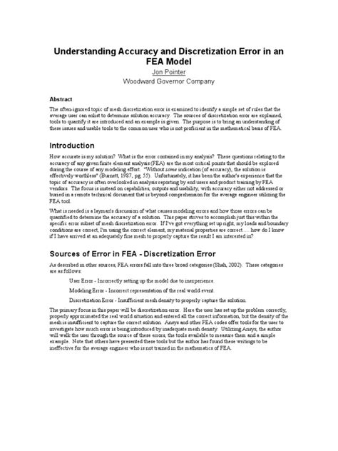090528 Understanding Accuracy And Discretization Error In An Fea Model
