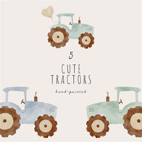 Cute Tractor Clip Art Etsy