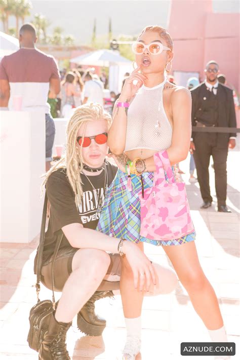 India Westbrooks White Mesh Top At Coachella Valley Music And Arts Festival In Palm Springs Aznude