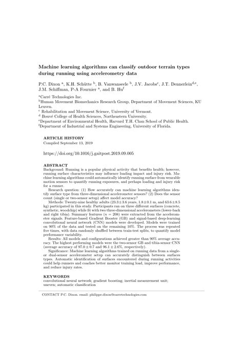 Pdf Machine Learning Algorithms Can Classify Outdoor Terrain Types