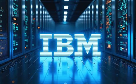 Download 4k Ibm Blue Neon Logo Bokeh Electronics Brands Datacenter Racks Artwork Ibm Logo