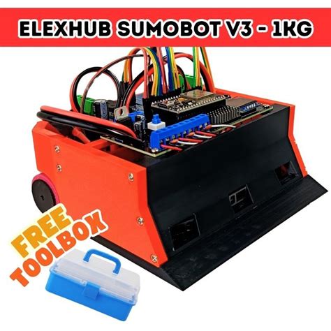 Elexhub Sumobot V3 1 Kg Category Esp32 High Torque Motor Ir Sensors