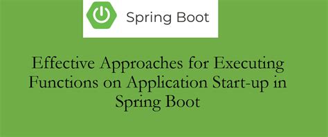 when building applications with spring boot there often arises a need to execute specific… by
