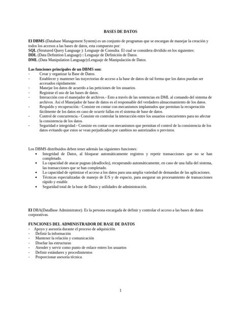 Dbms Y Dba Pdf