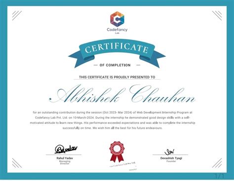 Abhishek Chauhan On Linkedin Proud To Have Completed My Internship