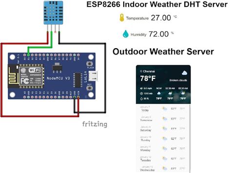 Esp8266 Weather Station Indoor And Outdoor