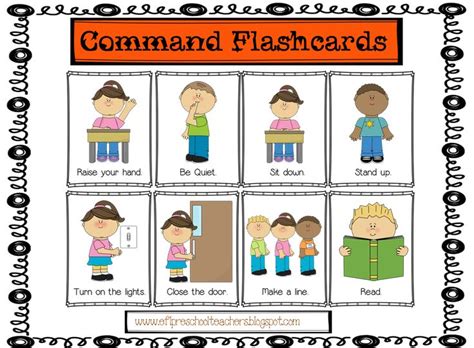 Esl Commands Flashcards Classroom Commands Elementary Special