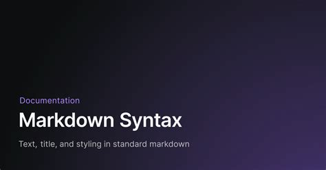 Markdown Syntax Chron