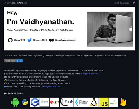 Vaidhyanathan S M · Issue 344 · Eddiehubcommunityawesome Github Profiles · Github