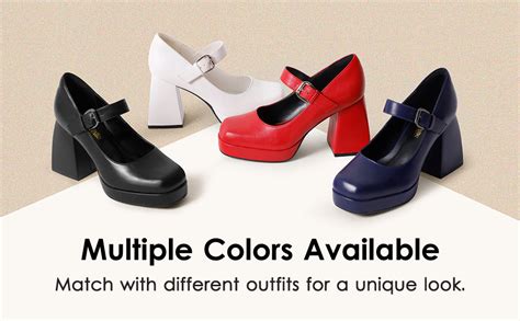 Dream Pairs Womens High Chunky Platform Closed Toe Mary