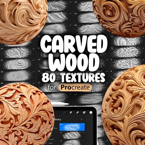Artstation 80 Procreate Carved Wood Textures Rustic Carved Wood Procreate Texture Seamless