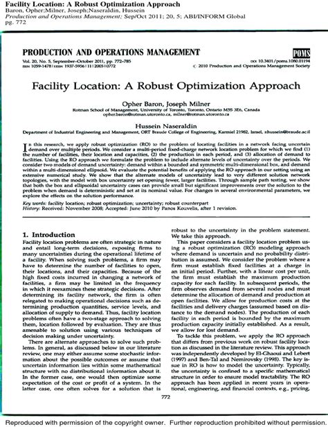 06 11 Facility Location A Robust Optimization Approach Pdf
