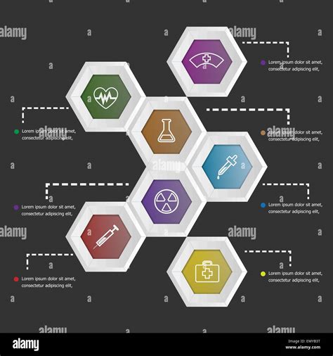 3d Hexagon Shape Infographic On Black Background Stock Vector Stock Vector Image And Art Alamy