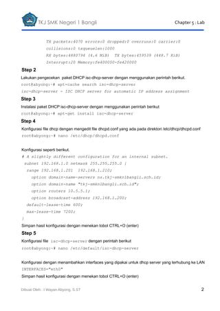 5 1 Lab Instalasi Dan Konfigurasi Dhcp PDF