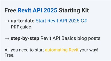 My Free Revit Api 2025 Starting Kit → Up To Date Start Revit Api 2025