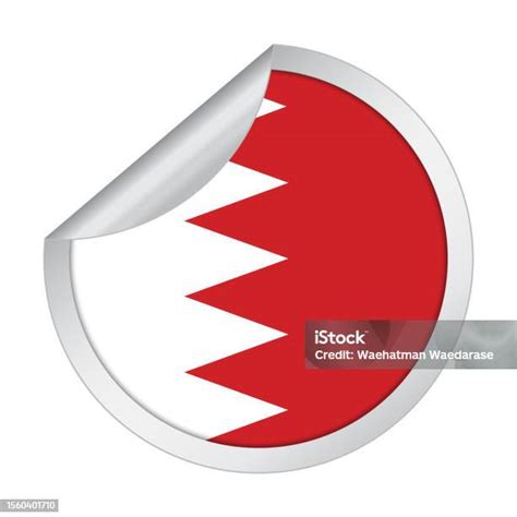 바레인 스티커 깃발 아이콘은 흰색 배경에 분리된 모서리를 벗겨낸다 0명에 대한 스톡 벡터 아트 및 기타 이미지 0명 개념 공란 Istock