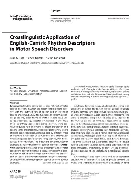 Pdf Crosslinguistic Application Of English Centric Rhythm Descriptors