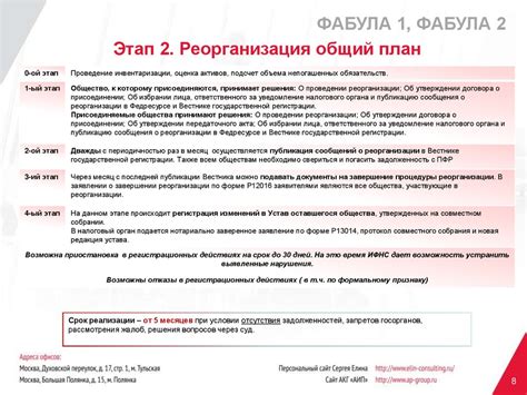 Коммерческое предложение по юридическому сопровождению и консалтингу процедур реорганизации и