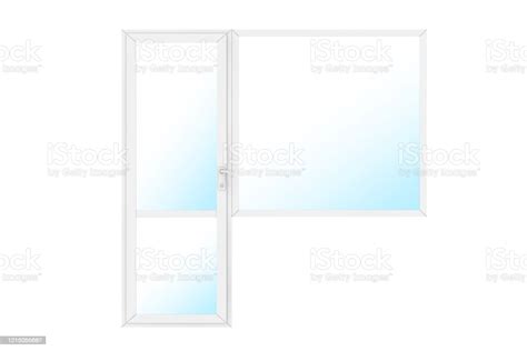 흰색 금속 플라스틱 Pvc 발코니 문 및 창 3d 렌더링 0명에 대한 스톡 사진 및 기타 이미지 0명 가정의 방 건물