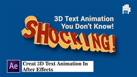 3d Text Animation You Must Know Text Animation After Effects Tutorial Youtube