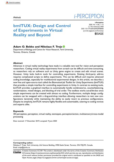 pdf experimental design with unity game engine