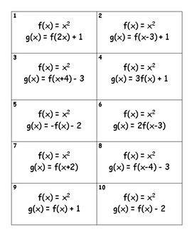 Transformations On The Quadratic Parent Function Matching By Casandra Ortiz