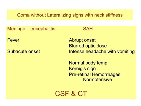 Presentation On Approach To A Patient With Coma Ppt