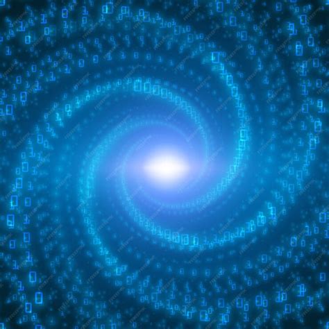 Free Vector Data Flow Visualization Blue Big Data Flow As Binary Numbers Strings Twisted In