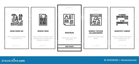Engineer Construction Architect Onboarding Icons Set Vector Stock Illustration Illustration Of