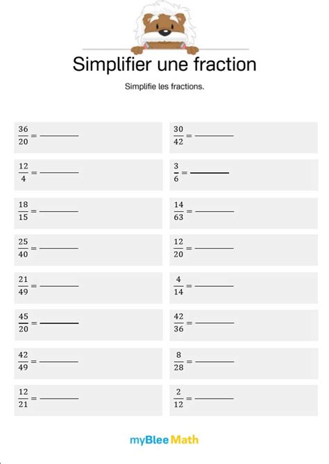 Simplifier Une Fraction 5 Décomposer Et Simplifier Une Fraction Par Myblee Math Jenseigne Fr