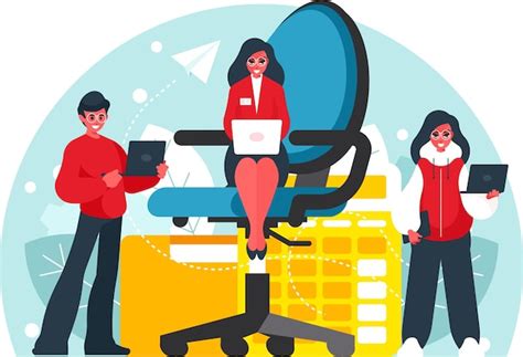 Premium Vector Woman Working With Documents Female Programmer Working