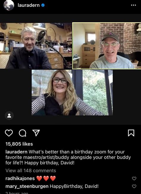 Laura Derns Instagram Happy Bday David Lynch Rtwinpeaks